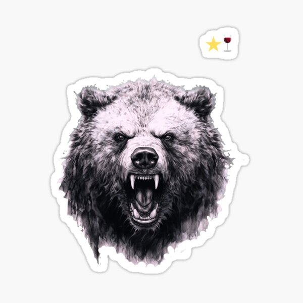 "Angry Bear" Sticker for Sale by ImaginVibes | Redbubble