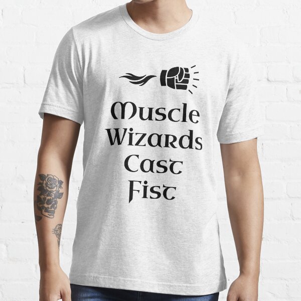 "Muscle Wizard Cast Fist" T-shirt for Sale by pixeptional | Redbubble ...
