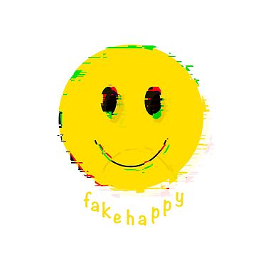 "Fake happy" Sticker for Sale by Biabaranowski | Redbubble