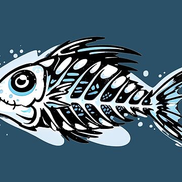 "Fish Skeleton" Sticker for Sale by Saltys-Shop | Redbubble