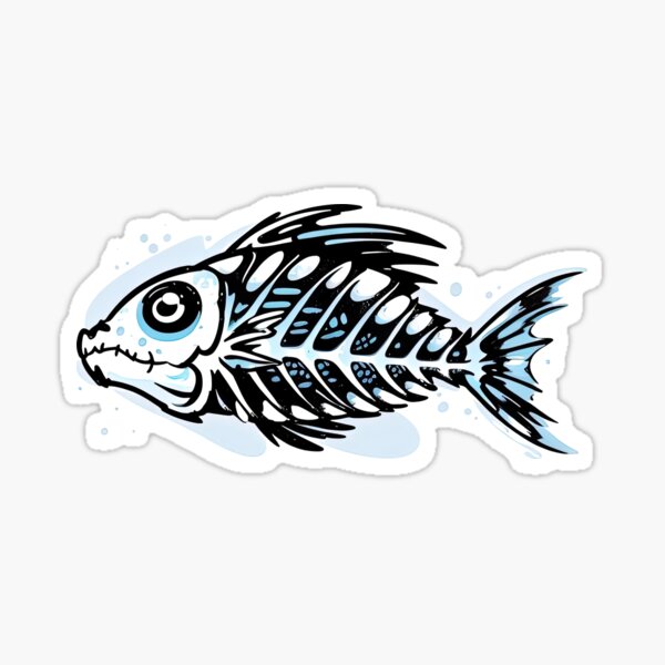 "Fish Skeleton" Sticker for Sale by Saltys-Shop | Redbubble