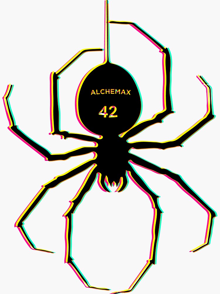 "Black Spider Alchemax 42" Sticker for Sale by decorativstudio | Redbubble