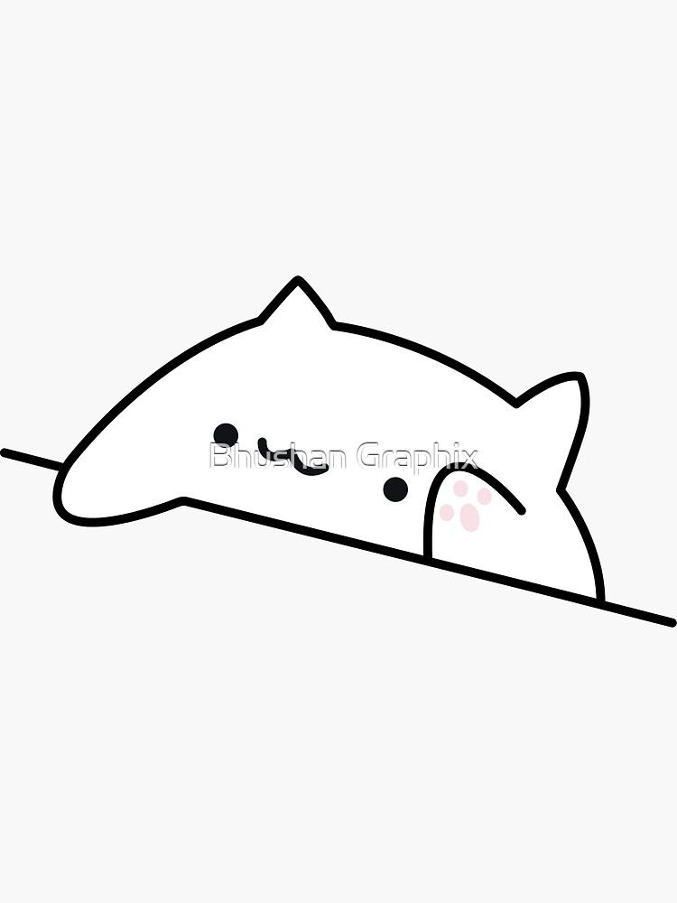 "Cute Bongo Cat Sticker" Sticker for Sale by Bhushan Graphix | Redbubble