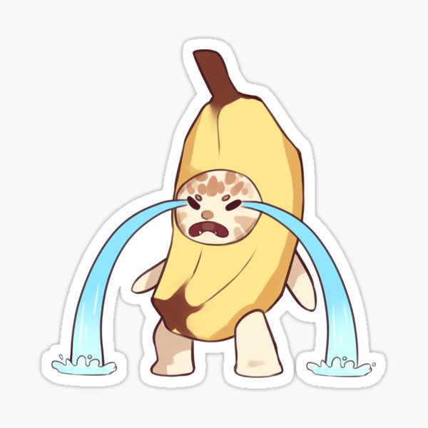 "Crying Banana Cat" Sticker for Sale by artoflucy | Redbubble