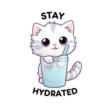 "Stay Hydrated Cat " Sticker for Sale by Petrie19 | Redbubble