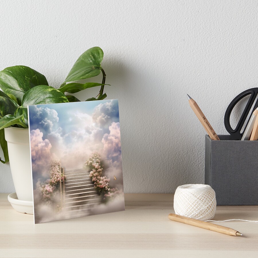 "In Loving Memory Memorial Background Template Stairs to Heaven, Rest ...