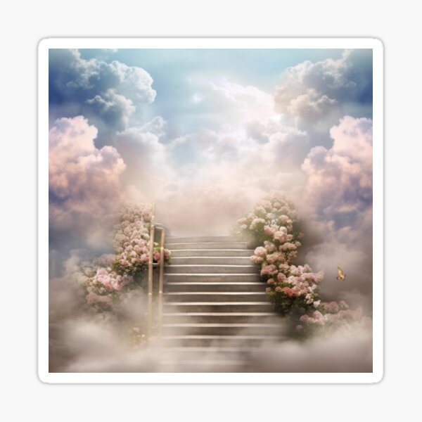 "In Loving Memory Memorial Background Template Stairs to Heaven, Rest ...