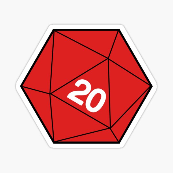 "d20" Sticker for Sale by fantasylife | Redbubble