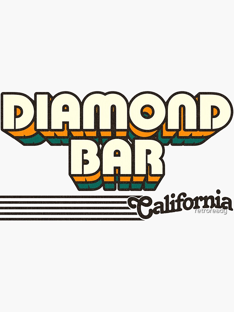 "Diamond Bar, California | Retro Stripes" Sticker by retroready | Redbubble