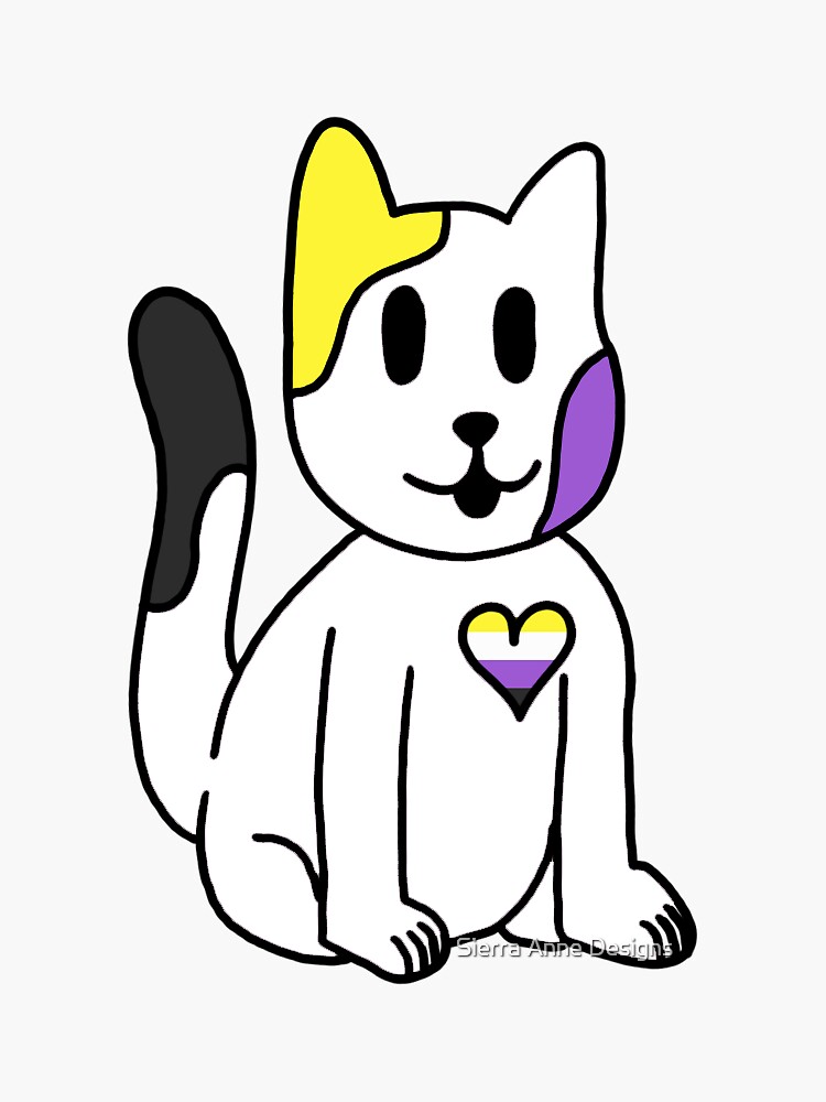 "Non-Binary pride cat" Sticker for Sale by sadeisngs16 | Redbubble