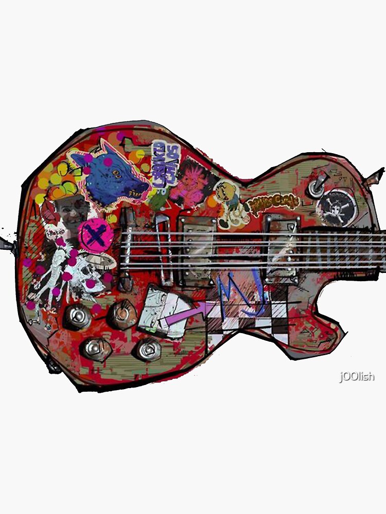 "spider punk guitar" Sticker for Sale by juliatesf | Redbubble