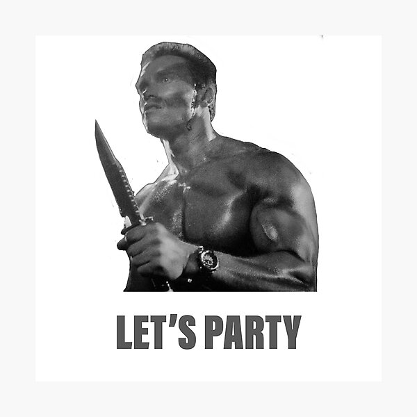 "Arnold Schwarzenegger - Commando - Let’s Party" Photographic Print by ...