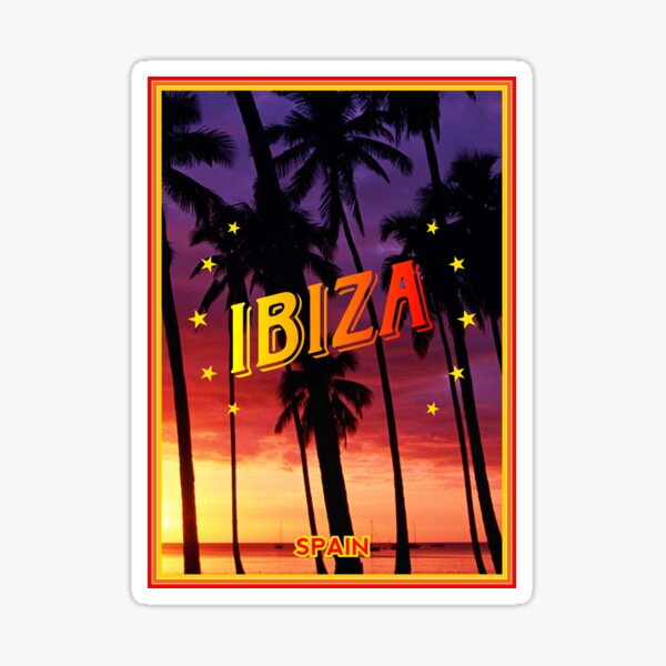 "Ibiza, sunset, Ibiza Spain, Ibiza poster" Sticker by Alma-Studio ...