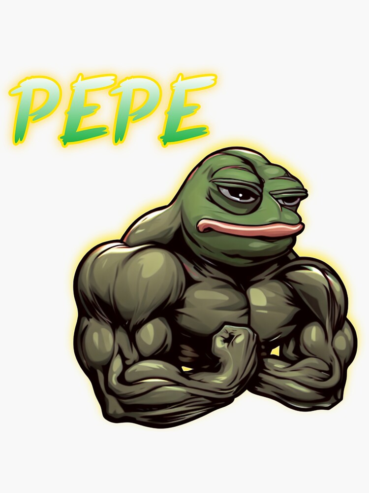 "Strong Buffed Pepe - Pepe Theme Merch" Sticker for Sale by Peachiboi ...