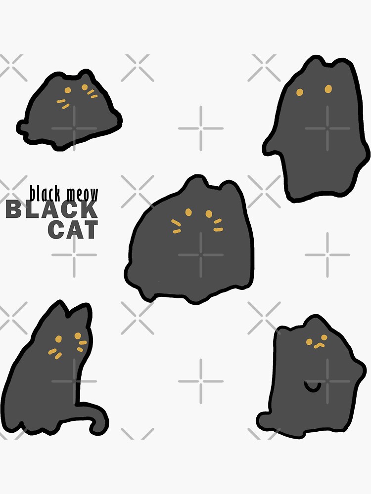 "black cat black meow set" Sticker for Sale by LLASII | Redbubble