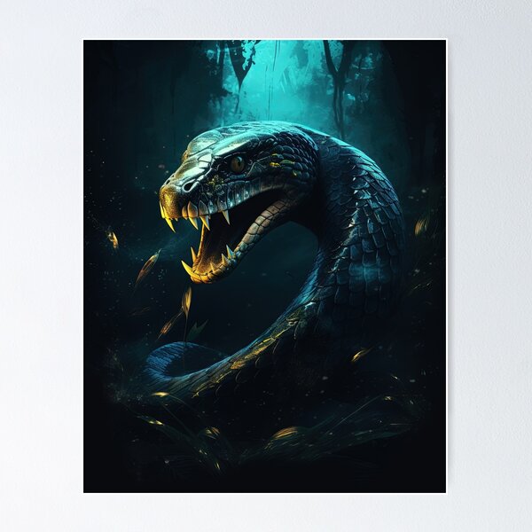 "Portrait of an Anaconda snake, artwork animal lover poster, wall art ...