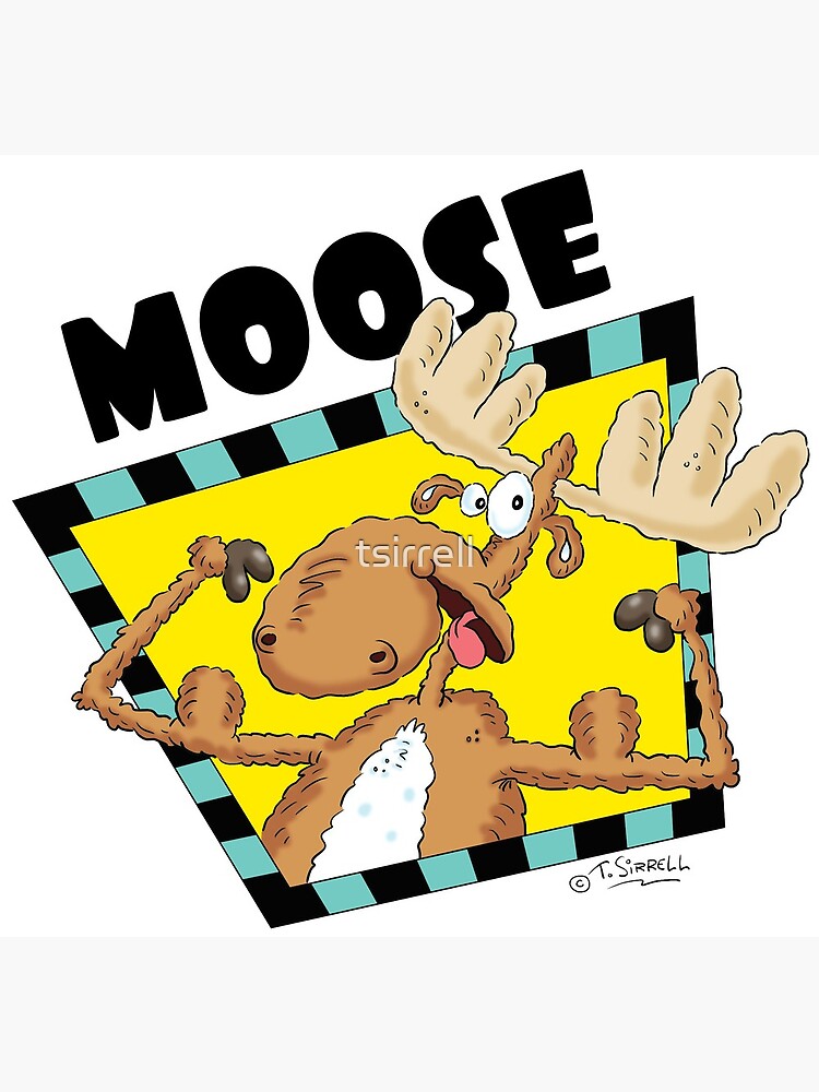 "Moose with Muscles Cartoon" Art Print by tsirrell | Redbubble