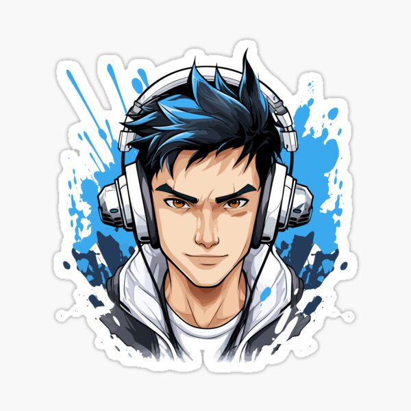 "Modern game avatar. Gamer head vector illustration logo." Sticker for ...