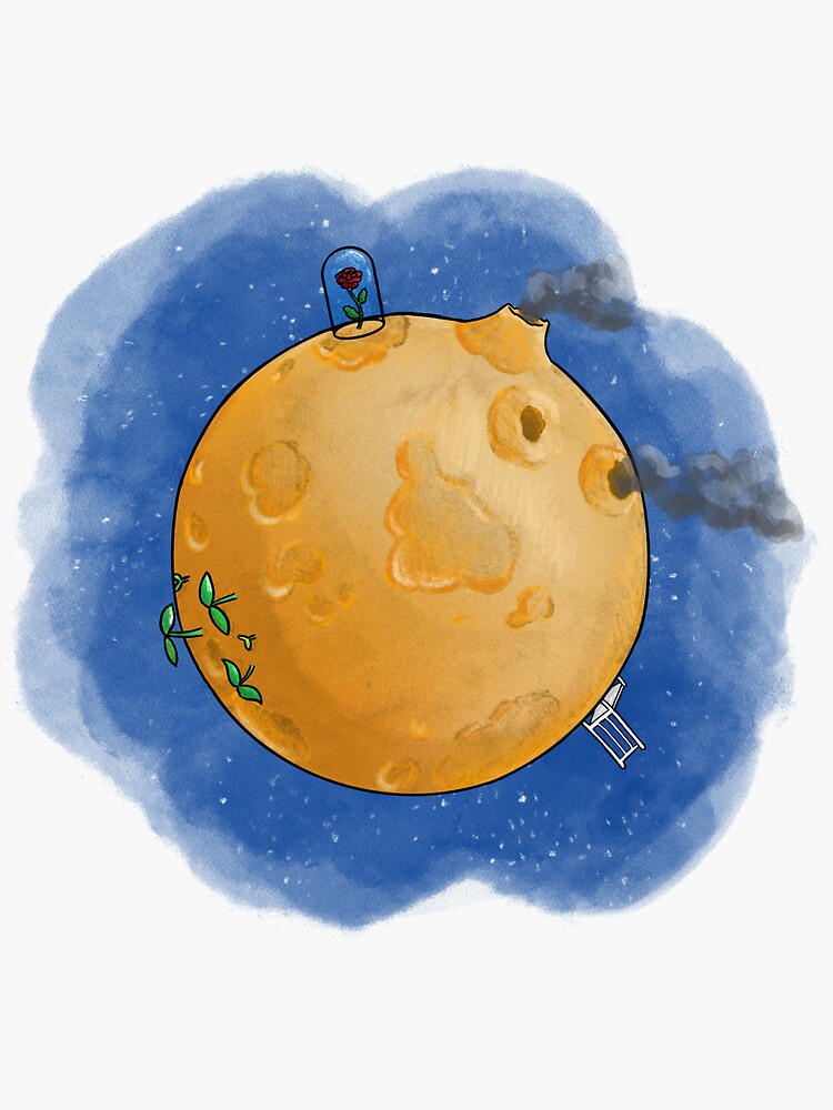 "Asteroid B-612" Sticker for Sale by RospoArtStudio | Redbubble