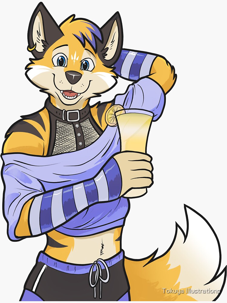 "Summer Femboy Furry Fox Sticker Design" Sticker for Sale by tokugawo ...