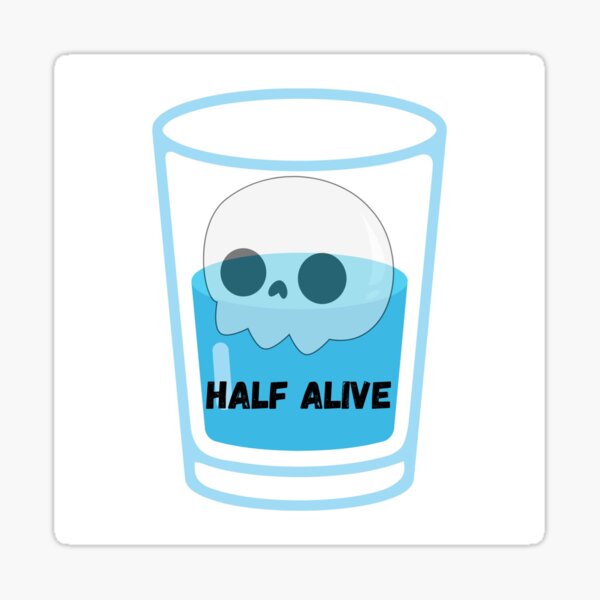 "Glass Half Alive Skull" Sticker for Sale by ediewin | Redbubble
