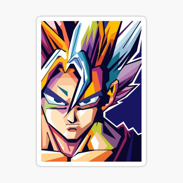 "Goku Super Sayan colored geometrical portrait" Sticker for Sale by ...