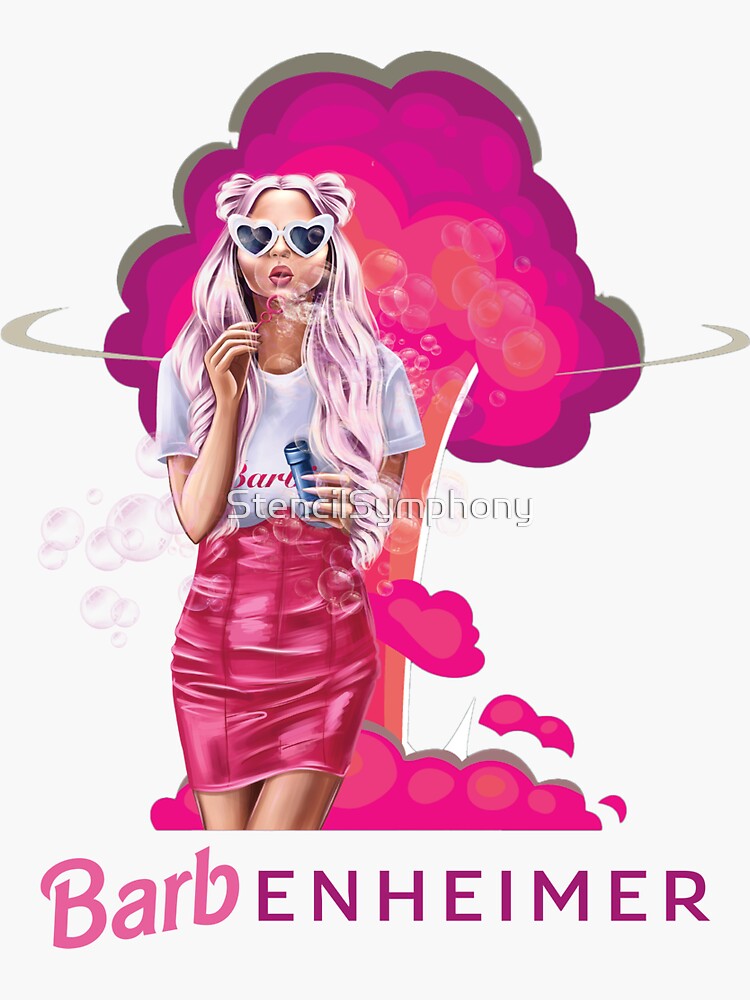 Barbenheimer, Barbieheimer, Barbie Oppenheimer Meme, Pink Design Sticker