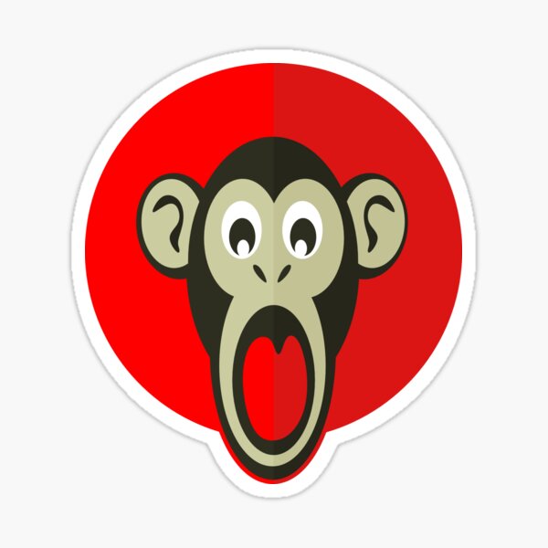 "Monkey Face" Sticker for Sale by PZAndrews | Redbubble