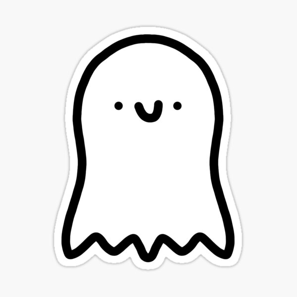 "Ghost Outline Sticker" Sticker for Sale by MangaKatStudios | Redbubble