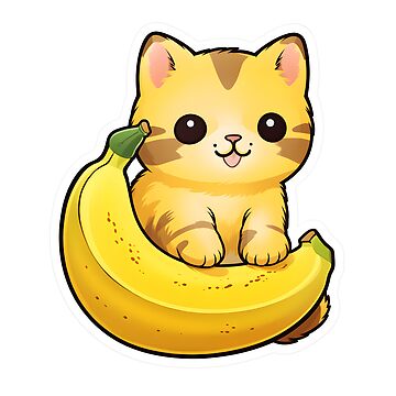 " banana cat meme cute sticker" Sticker for Sale by MyDoubleBubble ...