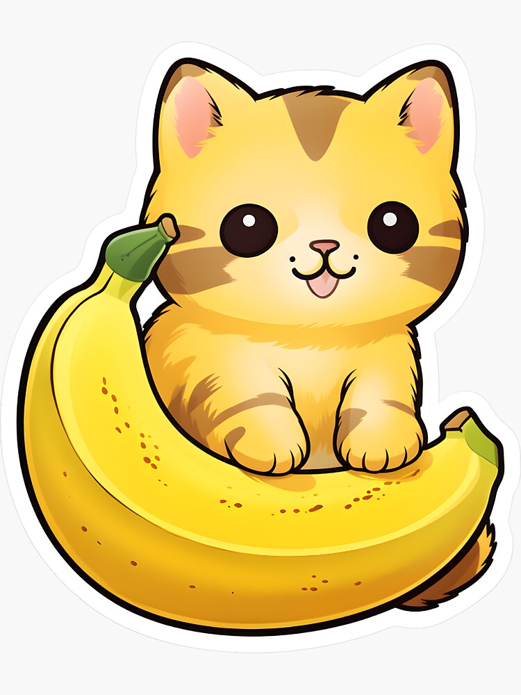 " banana cat meme cute sticker" Sticker for Sale by MyDoubleBubble ...