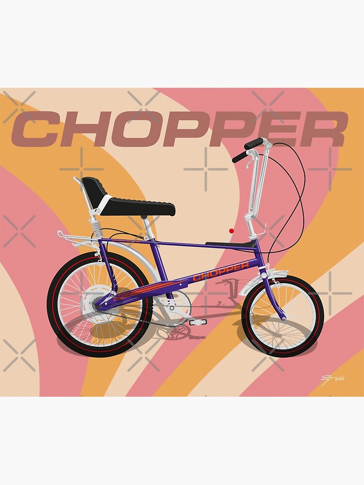 Raleigh Chopper Mk4 purple retro patern Poster