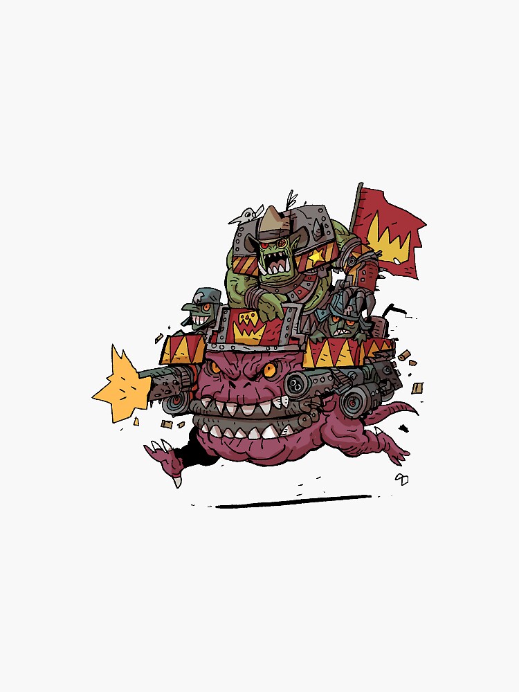 "Ork greenskin sticker" Sticker for Sale by JamesinaQuinn | Redbubble