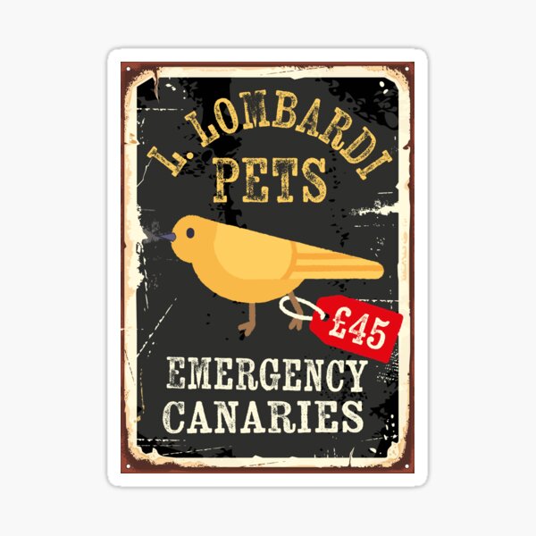 "Emergency Canary" Sticker for Sale by NudgeWink | Redbubble