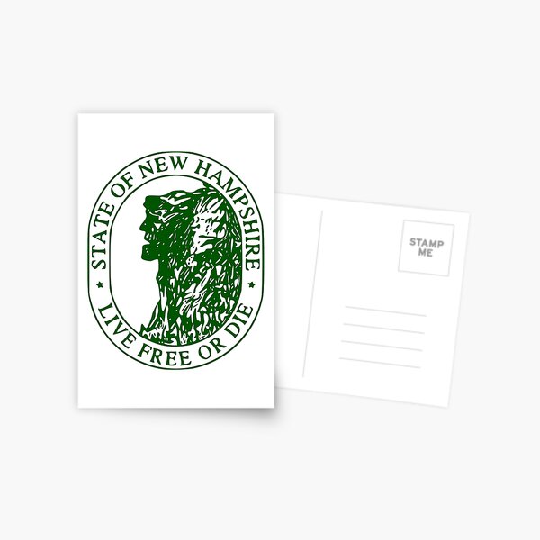 "New Hampshire State Emblem - Live Free or Die" Postcard for Sale by ...