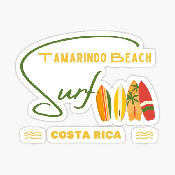 "Surf Tamarindo Beach Costa Rica" Sticker for Sale by Heartee | Redbubble