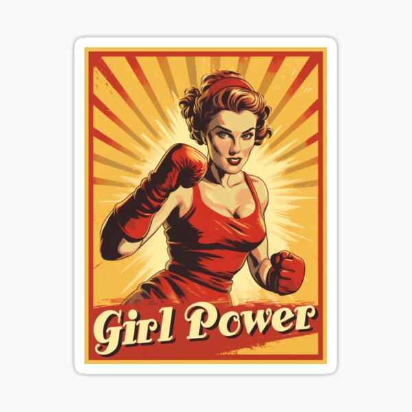 "Girl Power Retro Design" Sticker for Sale by MissFreya | Redbubble