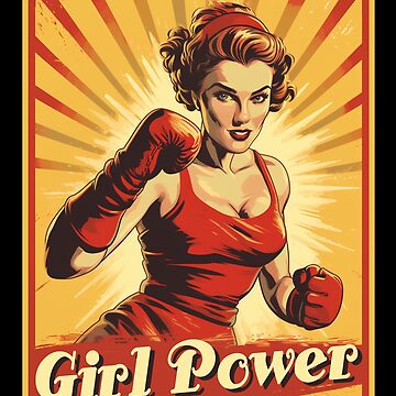 "Girl Power Retro Design" Sticker for Sale by MissFreya | Redbubble