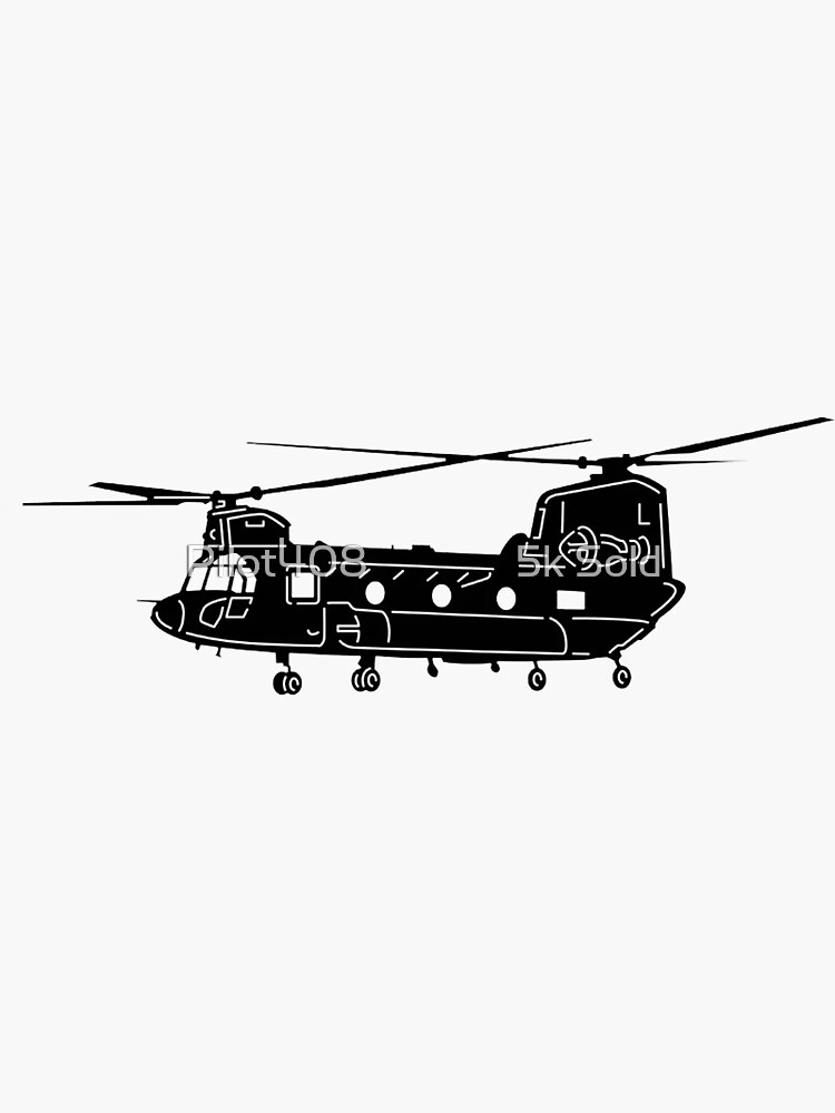 "Mighty CH-47 Chinook Helicopter Design" Sticker for Sale by pilot408 ...