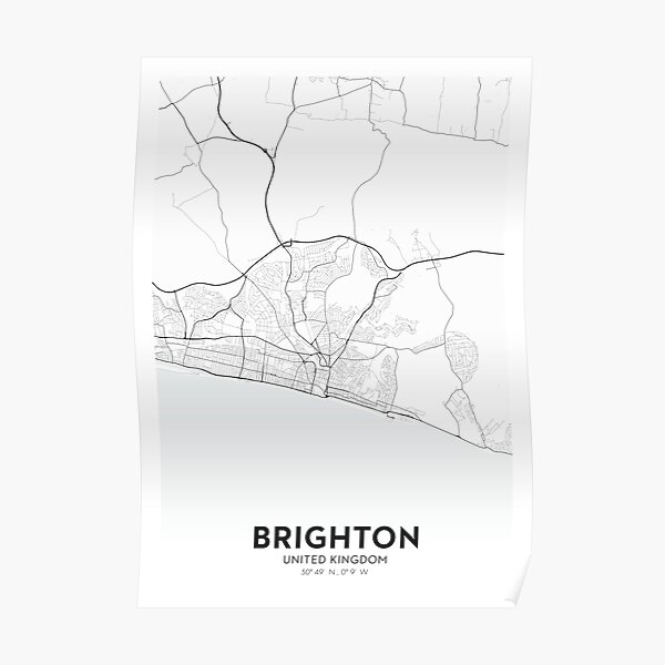 "Brighton City Map" Poster for Sale by OrtaMaps | Redbubble