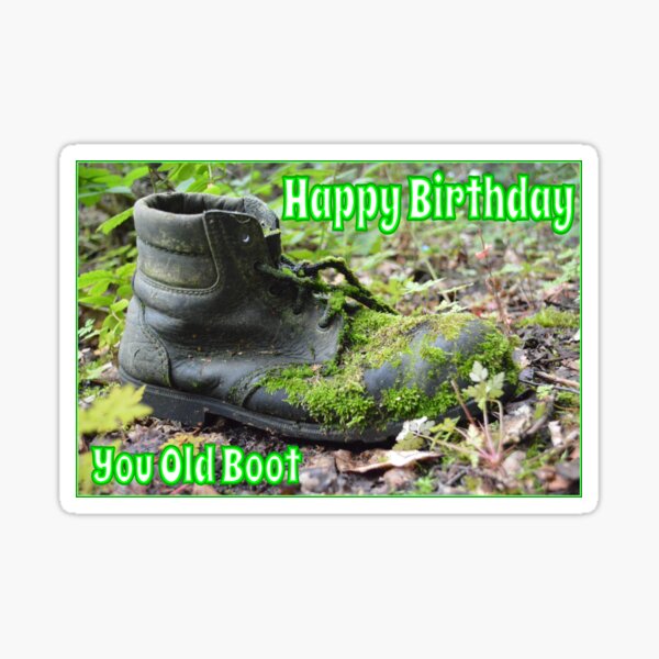 "Happy Birthday Old Boot" Sticker for Sale by loganferret | Redbubble