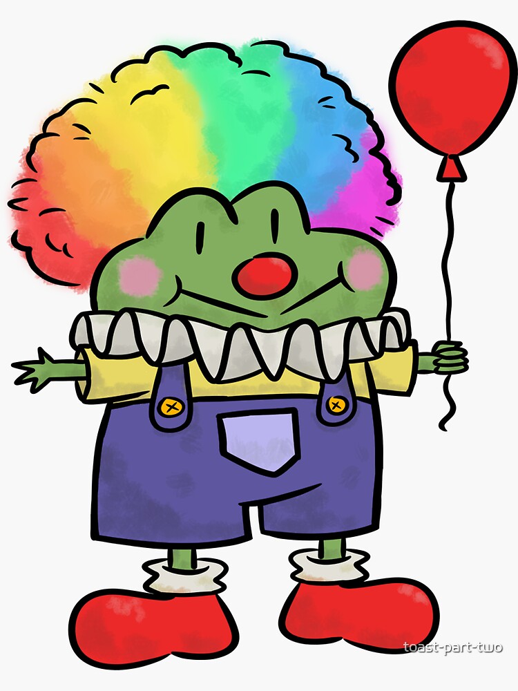 "Frog Clown" Sticker for Sale by toast-part-two | Redbubble