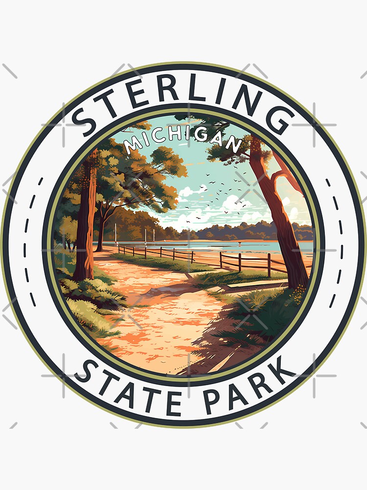 "Sterling State Park Michigan Badge" Sticker for Sale by KrisSidDesigns ...