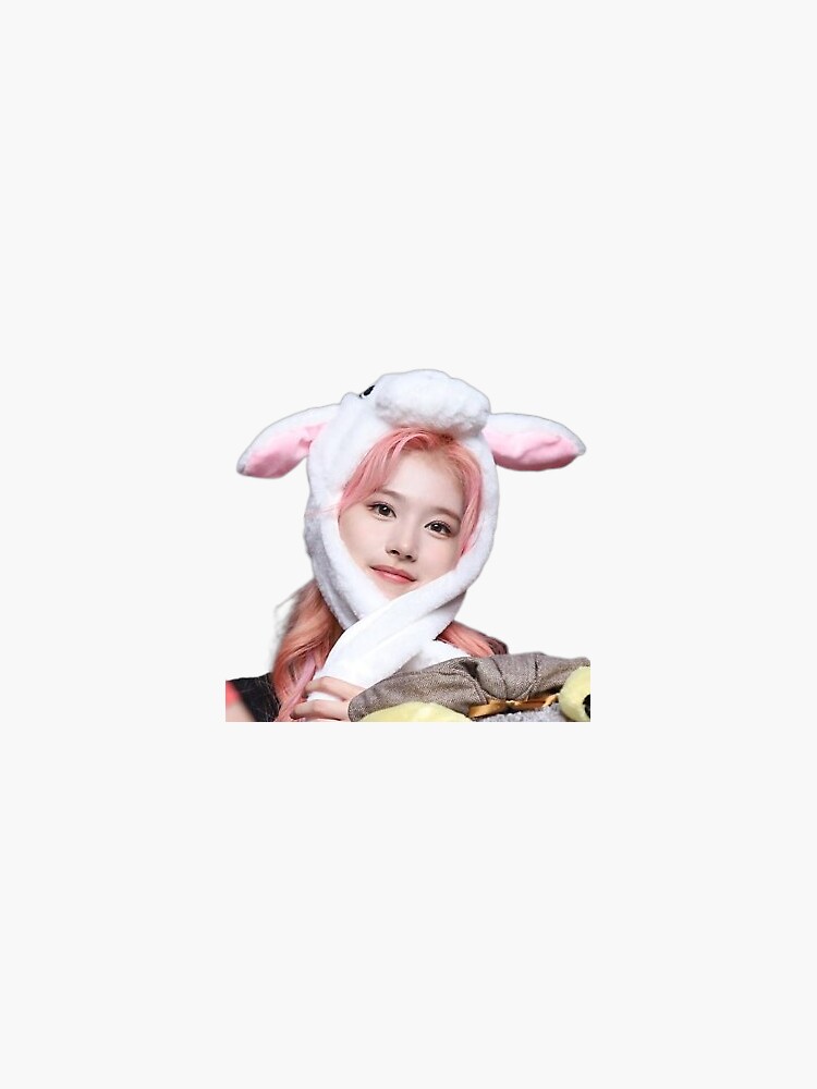 "sana bunny hat" Sticker for Sale by saturnirl | Redbubble