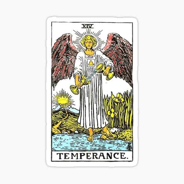 "Temperance Tarot Card - Rider Waite Tarot" Sticker for Sale by ...