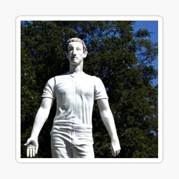 "Statue Mark Zuckerberg" Sticker for Sale by CheeseBlueprint | Redbubble
