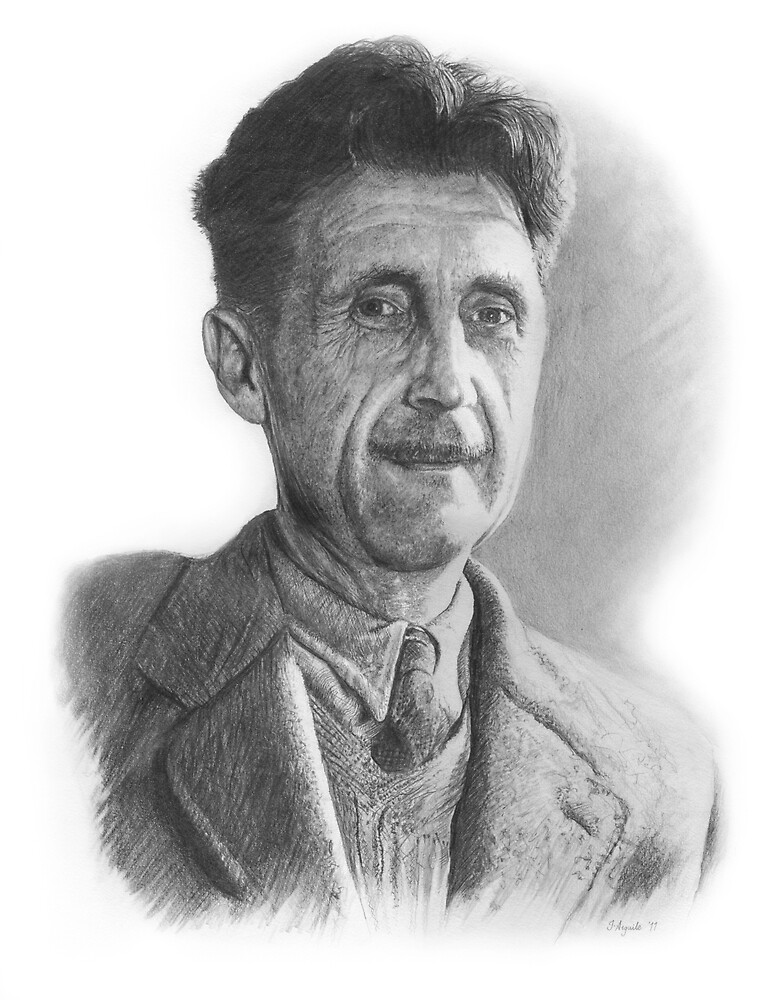 "George Orwell pencil drawing" by James Arguile | Redbubble
