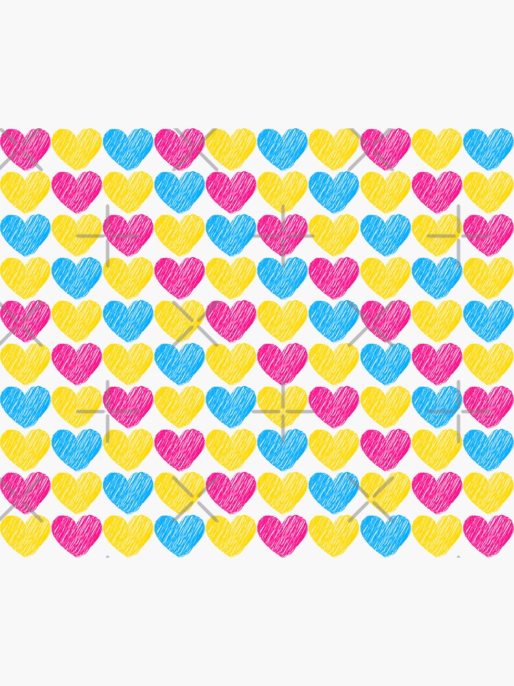 "Subtle Pansexual Flag Hearts Pattern - white" Sticker for Sale by ...