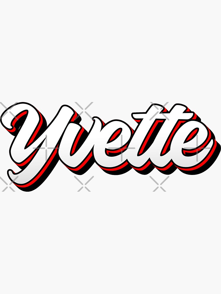 "Retro Yvette Name Label" Sticker for Sale by NafilNafiz | Redbubble