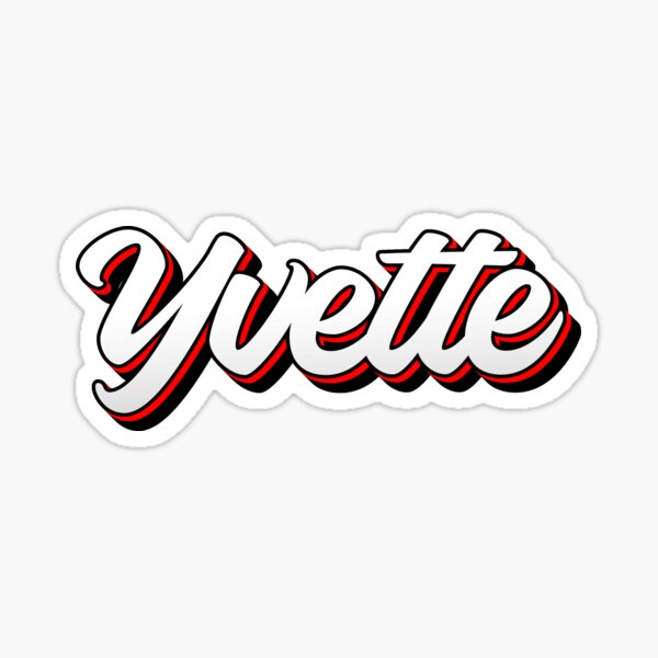 "Retro Yvette Name Label" Sticker for Sale by NafilNafiz | Redbubble